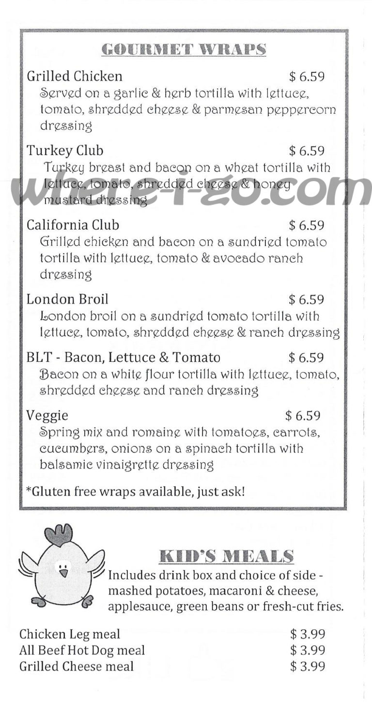 Watson’s Carry-Out Menu, Jefferson, MD – Where I Go
